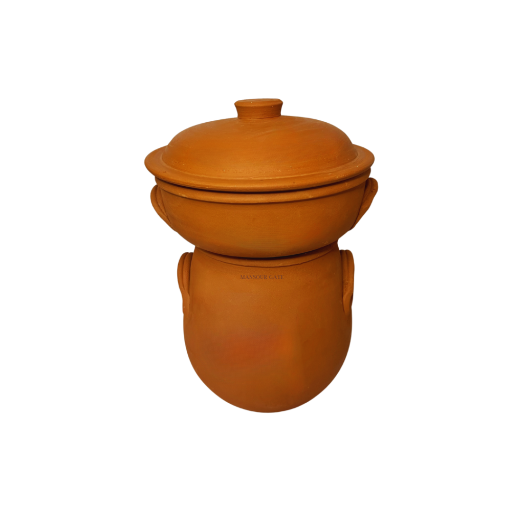 Unglazed Clay Steamer pot and Basket with Lid - Mansour Gate